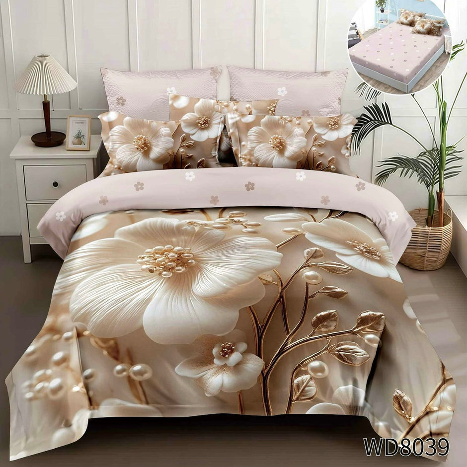 Lenjerie Premium cu efect panoramic 5D, cearșaf cu elastic, Cod: CDC-5 ...