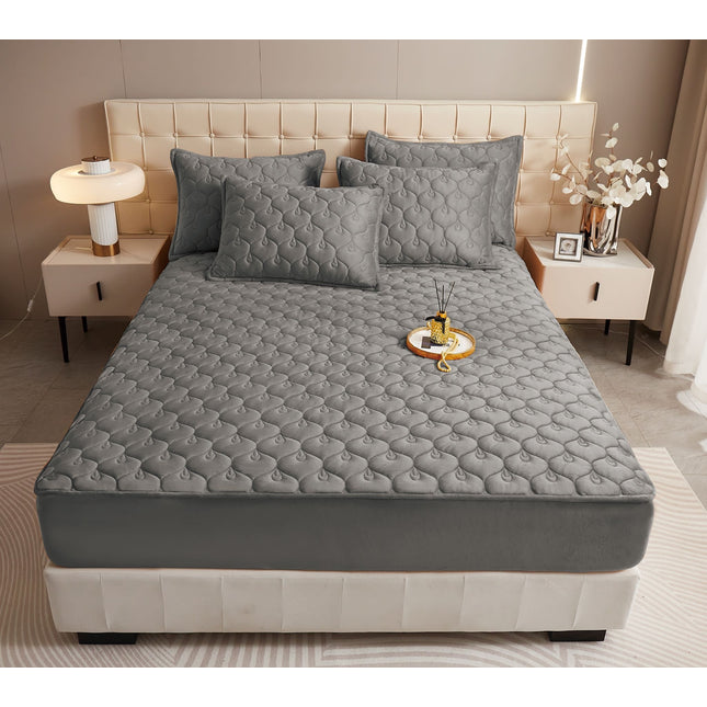 Husa / Topper cu elastic + 2 fețe de pernă – DerCasa