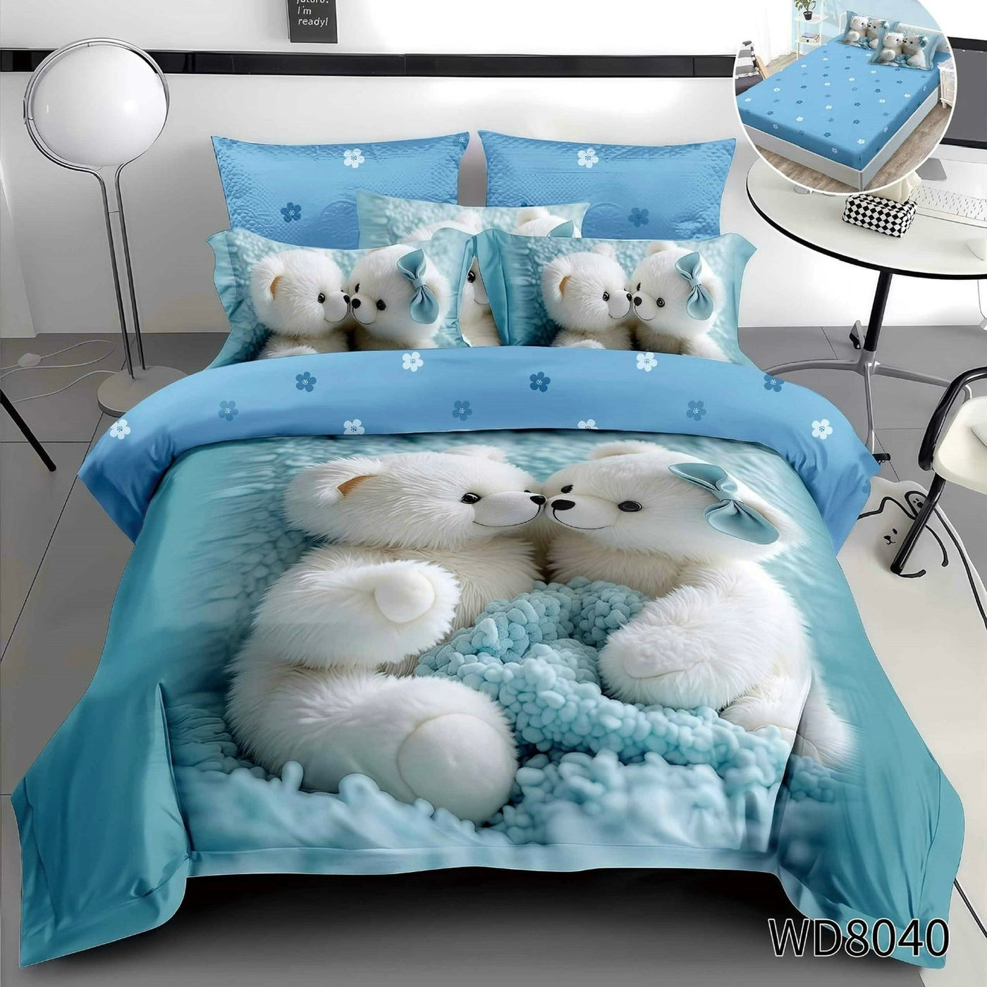 Lenjerie Premium cu efect panoramic 5D, cearșaf cu elastic, Cod: CDC-5 ...