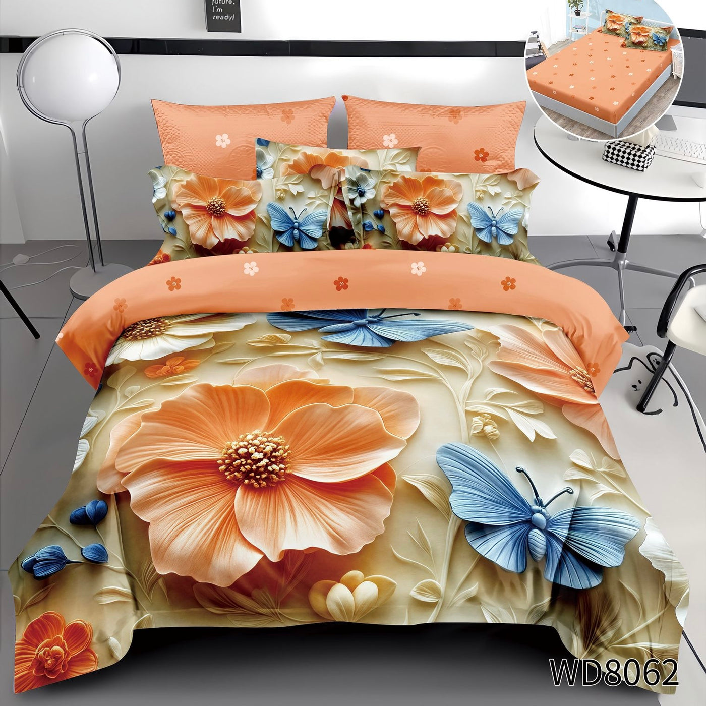 Lenjerie Premium cu efect panoramic 5D, cearșaf cu elastic, Cod: CDC-5 ...